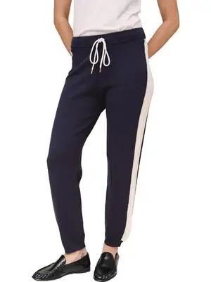 Bella Dahl Contrast Stripe Knit Joggers - Midnight Frost
