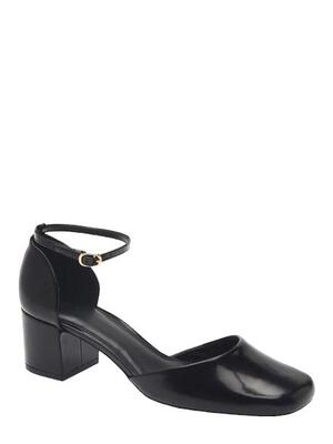 Mango Elit Faux Leather Ankle Strap Pump - Black