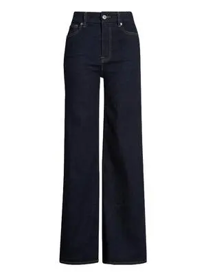 Good American Always Fits Slim Palazzo High Waist Wide Leg Jeans - Denethicblue04