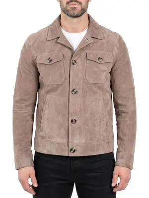 MACEOO Suede Leather Jacket - Pink