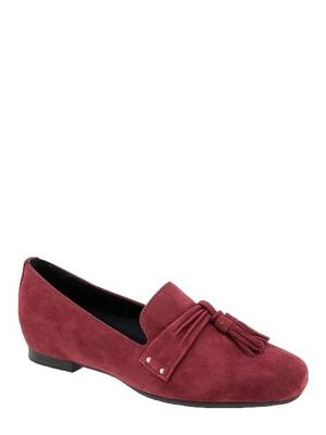Munro Ember Loafer With Tassel Detail - Wine Suede