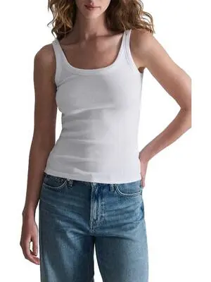 MAVI Frankie Rib Tank - White