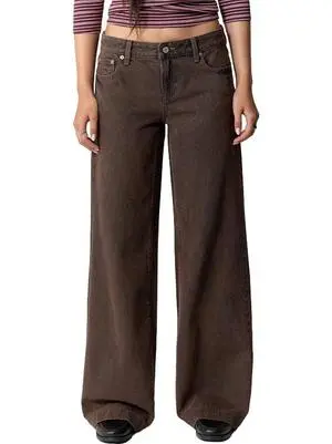 PACSUN Casey Low Rise Baggy Wide Leg Jeans - Brown