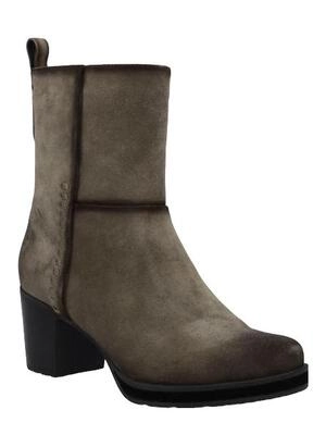 Josef Seibel Gloria 10 Leather Ankle Bootie With Block Heel And Lug Sole - Taupe