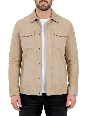 MACEOO Leather Shirt Jacket