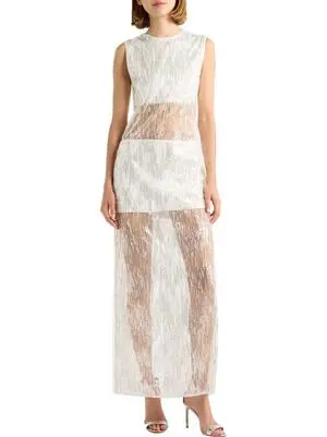 SHONA JOY Shona Joy Viva Sequin Detail Sleeveless Maxi Gown