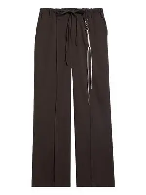 SONG FOR THE MUTE Loose Pin Stitch Stretch Gabardine Pants - Brown