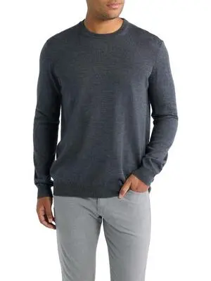 Bugatchi Bugatchi William Merino Wool Crewneck Sweater Anthracite