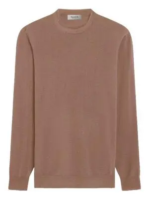 Bugatchi William Merino Wool Crewneck Sweater - Camel