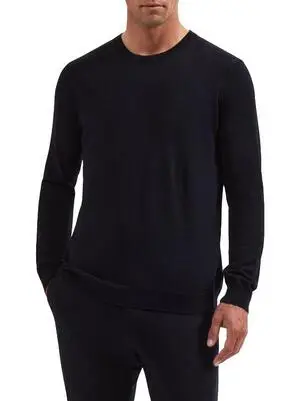 Bugatchi William Merino Wool Crewneck Sweater - Navy