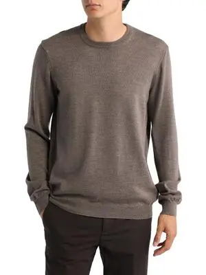 Bugatchi Bugatchi William Merino Wool Crewneck Sweater Walnut