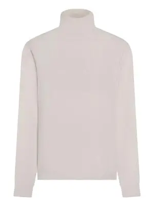Bugatchi Extra Fine Merino Wool Turtleneck Sweater - Chalk