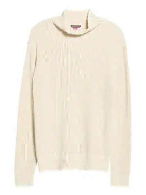 Vince Camuto Mixed Stitch Turtleneck Sweater - Malted
