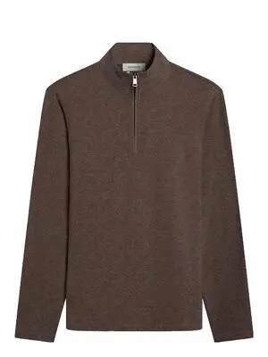 Bugatchi Quarter Zip Pullover Sweater - Mocha