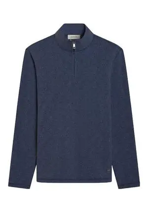 Bugatchi Quarter Zip Pullover Sweater - Navy