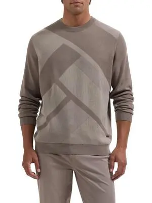 Bugatchi Cotton Crewneck Sweater - Walnut