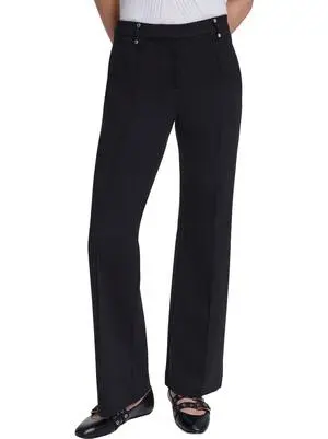 Karl Lagerfeld Paris Front Seam Straight Leg Ponte Pants - Black