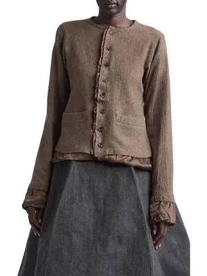 PILLINGS BY RYOTA MURAKAMI Charmeuse Lined Wool Flannel Jacket - Brown