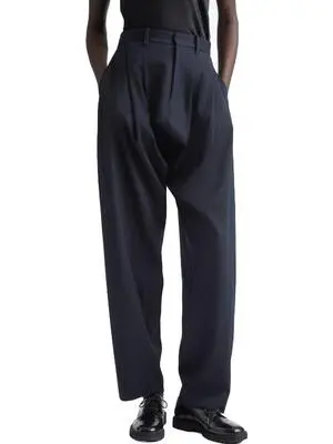 PILLINGS BY RYOTA MURAKAMI Pillings By Ryota Murakami Baggy Fit Draped Pleated Wool Blend Pants