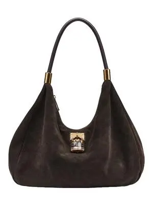 Karl Lagerfeld Paris Maelynn Suede Hobo Bag - Fudge