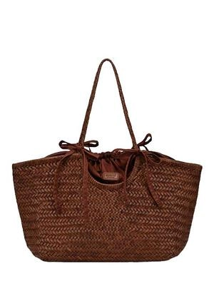 OLD TREND Reed Heritage Woven Leather Shopper - Brown