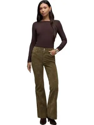 Hudson Jeans Dani Faux Suede Flare - Army Green