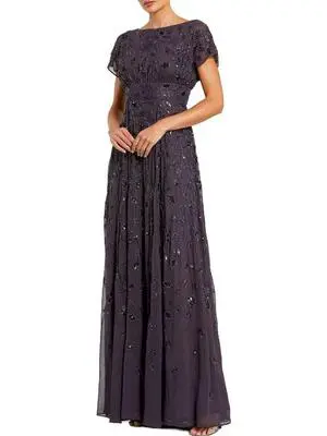 MAC DUGGAL Embellished Georgette A-line Gown