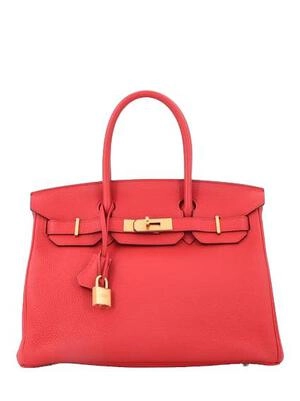 Hermès Birkin Handbag Togo With Gold Hardware 30 - Red