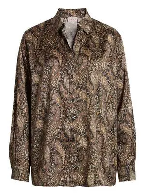 EMME Paisley Long Sleeve Shirt - Black