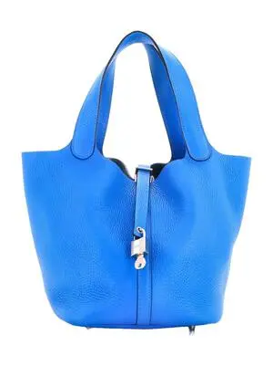 Hermès Picotin Lock Bag Clemence Mm - Blue