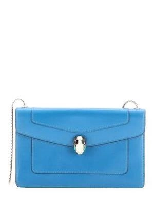 BVLGARI Serpenti Forever Shoulder Bag Leather Small - Blue