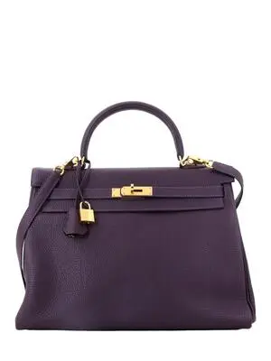 Hermès Kelly Handbag Purple Togo With Gold Hardware 35 - Red
