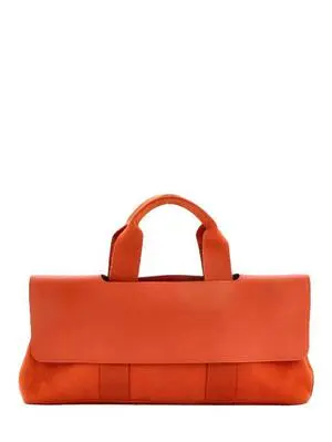 Hermès Valparaiso East West Bag Toile And Leather Pm Orange