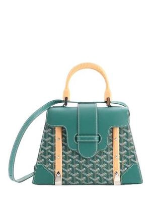 Goyard Saigon Top Handle Bag Coated Canvas With Leather Pm - Green