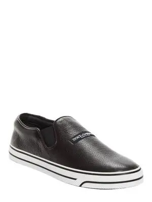 Dolce & Gabbana Deerskin Leather Slip-on Sneaker - Ebano