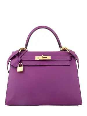 Hermès Kelly Handbag Purple Epsom With Gold Hardware 28 - Red
