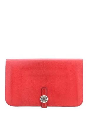Hermès Dogon Duo Combined Wallet Leather Red