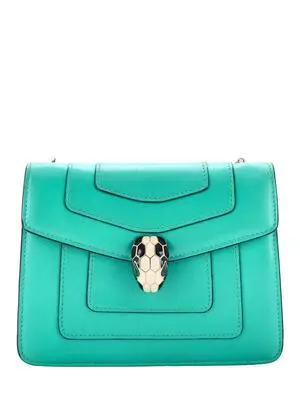 BVLGARI Serpenti Forever Square Shoulder Bag Leather Small - Blue