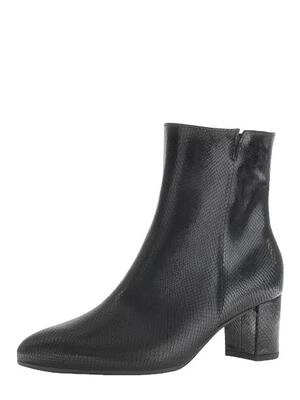 Gabor Sabine Croc Embossed Leather Bootie - Black