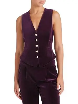 TEMPERLEY LONDON Temperley London Clove Velvet Waistcoat Dark Amethyst
