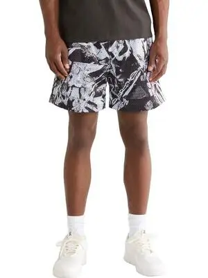 OVERTIME Vandal Graphic Print Mesh Shorts - Black