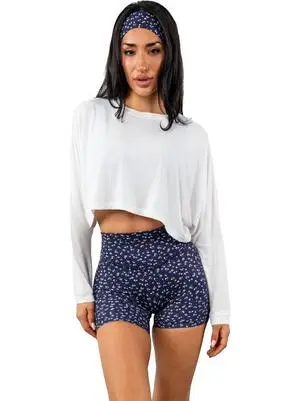 VITALITY Flow Crop Long Sleeve Top - Snow
