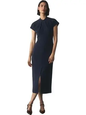 The Fold Clever Crepe Rossano Dress - Navy