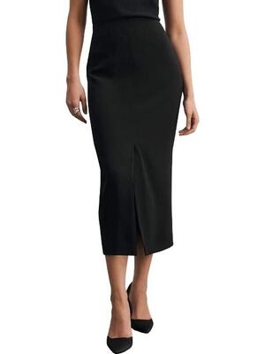 The Fold Oliena Crepe Pencil Skirt - Black