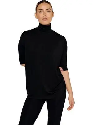 RESIDUS Tomasine Jersey Turtleneck Top Black