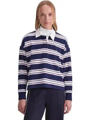 SPORTSCRAFT Kiaya Cropped Rugby Shirt - Navy Multi