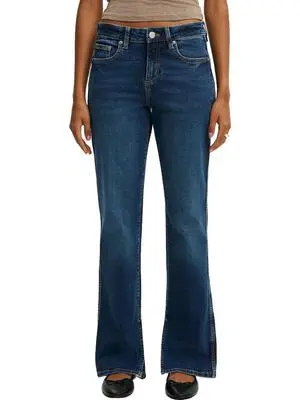 COTTON ON Stretch Slim Straight Leg Jeans - Scorpio Blue Split