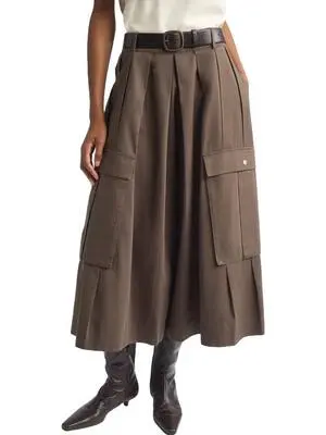 Sea Tristan Pleated Cotton Culottes - Brown