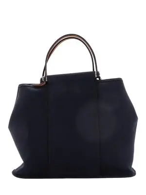 Hermès Cabag Handbag Toile And Leather 32 Black
