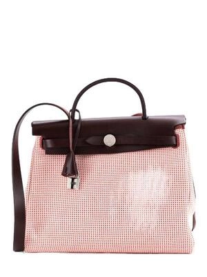 Hermès Herbag Zip Criss Viking Toile And Leather 31 Red